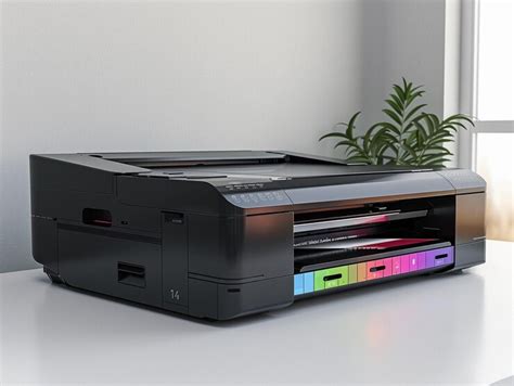 Premium Photo Compact Color Inkjet Printer On Office Desk