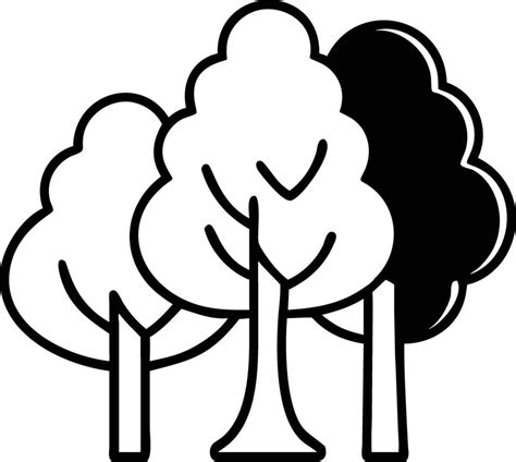 Black And White Trees Clipart 51209954 Vector Art At Vecteezy