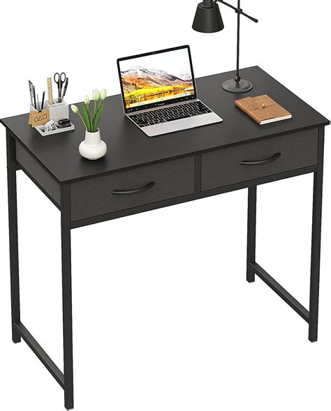 Wohomo Small Computer Desk With Drawers 315 Inch Black