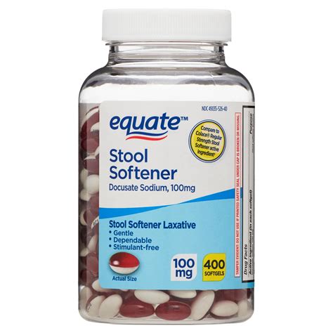 Equate Stool Softener Laxative Softgels 100 Mg 400 Count Walmart