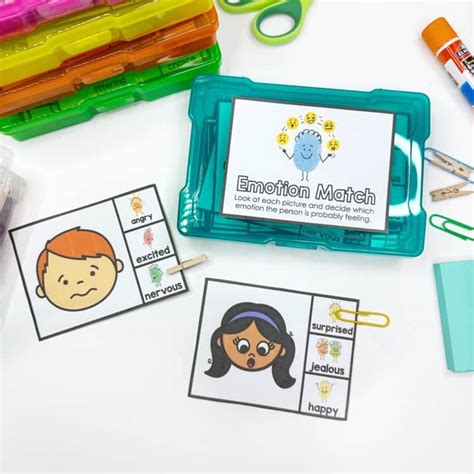 Emotion Matching Task Card Boxes For Sel By The Social Emotional Teacher