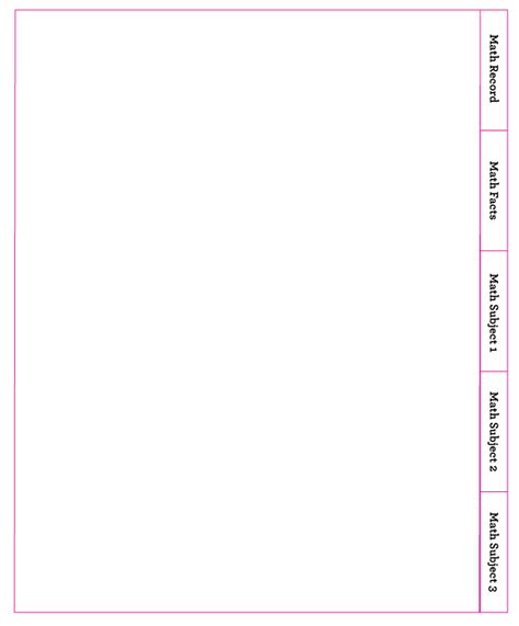 Math 3 Ring Binder Dividers Tutoring Club
