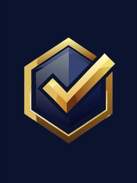A Golden Instagram Verified Tick With A Navy Blue Background Vector