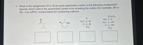 Solved 1 What Is The Assignment R Or S For Each