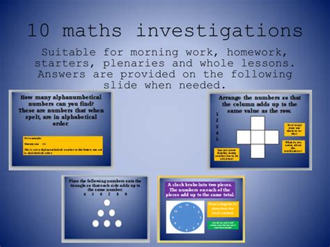 10 Ks2 Maths Investigations Teaching Resources