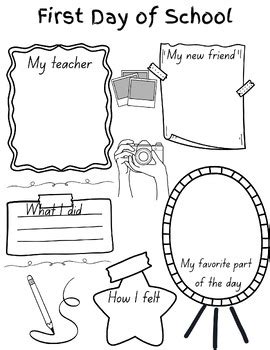 First Day Of School 8 Page Packet By Round And Round Creations Tpt