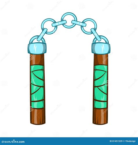 Ninja Nunchaku Weapon Icon Cartoon Style Stock Vector Illustration Of Equipment Chainsticks