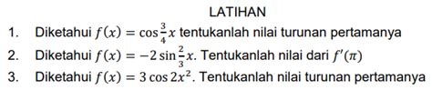 Latihan 3 Soal Trigonomteri Turunan Fungsi Free Download Borrow And