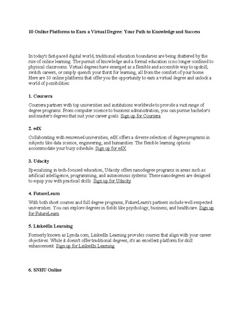 10 Online Platforms To Earn A Virtual Degree Your Path To Knowledge And Success The Pursuit Of