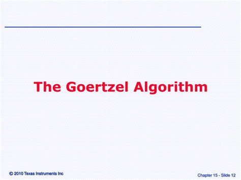 Ppt Goertzel Algorithm Powerpoint Presentation Free Download Id