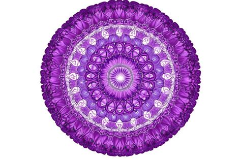 Ornate Purple Mandala Design With Floral Patterns And Geometric