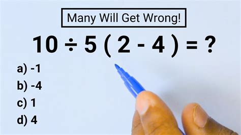 10 ÷ 5 2 4 Basic Math Problem Many Will Get Wrong Youtube