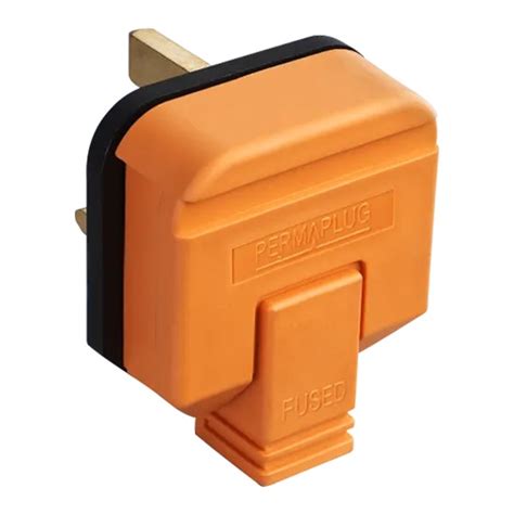 Jegs Hdpt130 Permaplug 13a Orange Heavy Duty Mains Plug Candw Berry