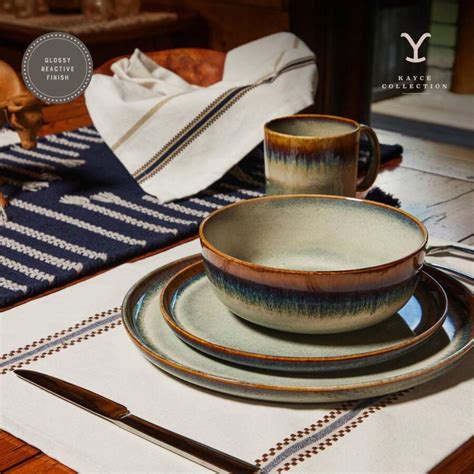 Yellowstone 12 Piece Ceramic Dinnerware Set Kayce Collection Shein