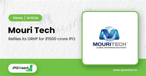 Mouri Tech Refiles Its Drhp For ₹1500 Crore Ipo