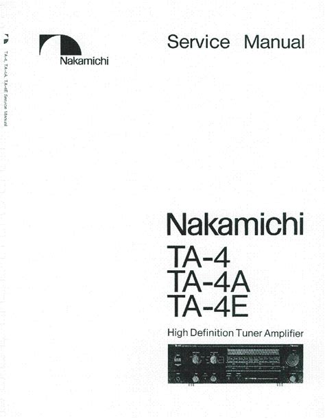 Nakamichi Ta 4 4a 4e Sm 1 Service Manual Download Schematics Eeprom Repair Info For