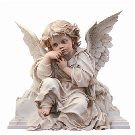带翅膀的小天使雕塑元素图片