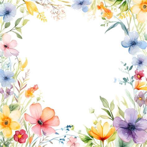 Premium Photo Watercolor Floral Border Png Clipart Set Watercolor