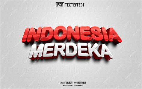 Indonesia Merdeka Text Effect Font Editable Typography 3d Text