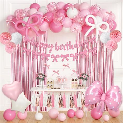 Pink Bow Birthday Party Decorations Coquette Bow Light