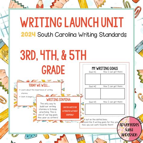 Sc Writing 3rd 4th And 5th Grade Writing Launch By Adventures With