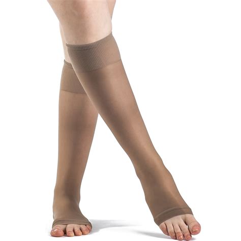 Womens Knee High Open Toe 15 20 Mmhg Sigvaris Sheer Compression