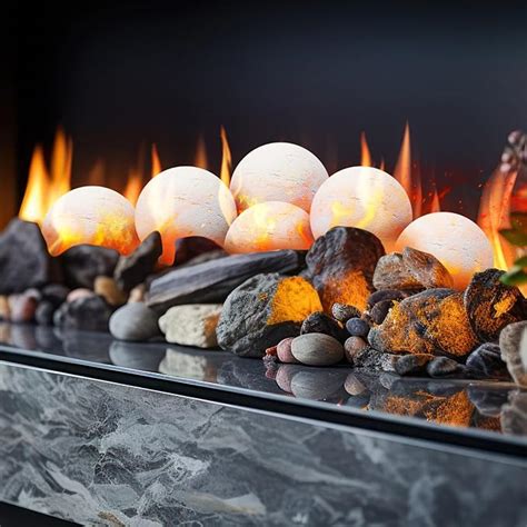 Sasylvia 6 Pcs Ceramic Fire Balls Fire Pit Balls White