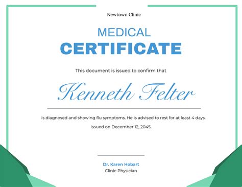 Free Medical Certificate For Sick Leave Template To Edit Online