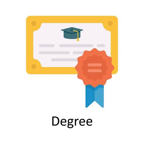 Degree Vector Flat Icon Design Illustration Education And Learning