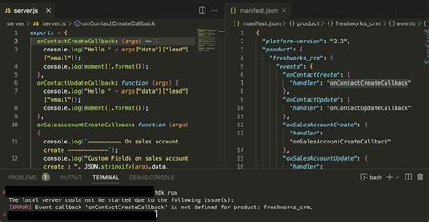 Unable To Run Oncontactcreate Serverless Product Event In Freshworks Crm App Product