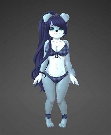 👙 Bikini Furry Girl Blue・free Stl File For 3d Printing・cults
