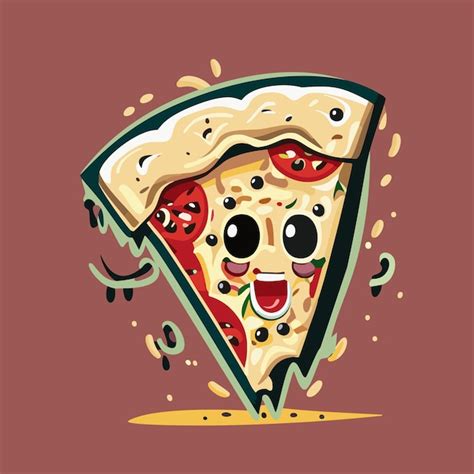 피자 카 터 일러스트레이션의 날아다니는 조각 프리미엄 벡터