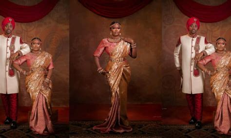 Adedimeji Lateef And Mo Bimpe Rock Indian Couple Outfits Kemi Filani News