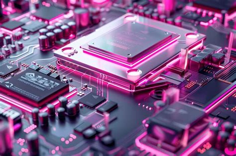 Premium Photo A Processor With A Pink And Silver Design And A Gaming