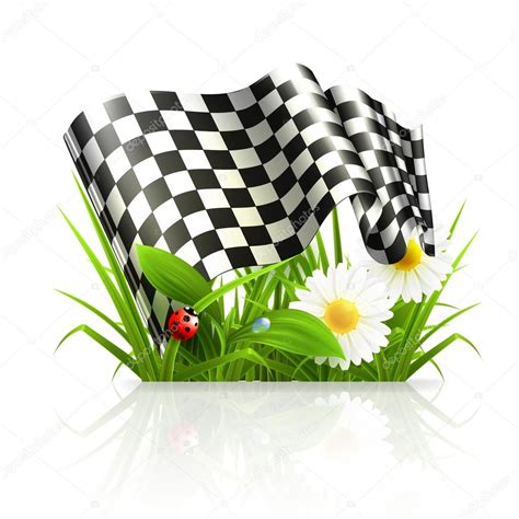 Checkered Flag In Grass Stock Vector Image By ©natis76 12827693