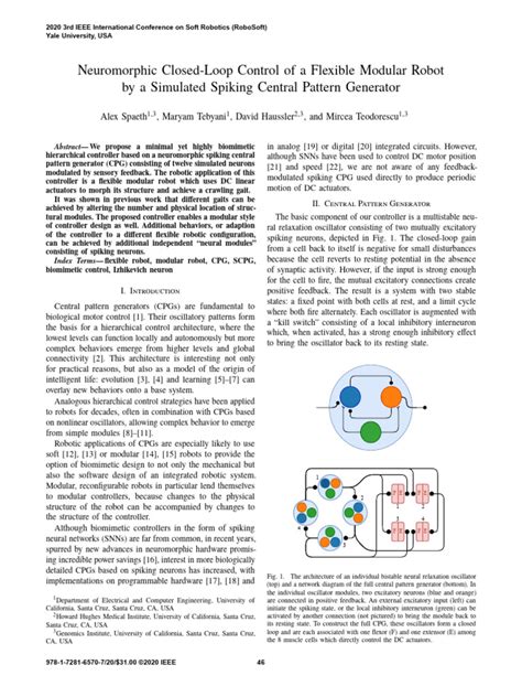 Neuromorphic Closed Loop Control Of A Flexible Modular Robot By A