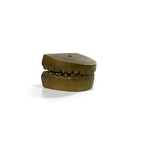 Vintage Steampunk Denture Ashtray Solid Brass Teeth Dentist
