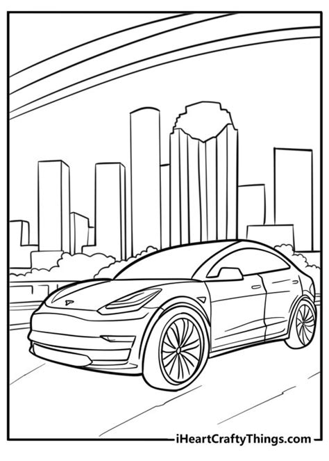 Tesla Model Y Coloring Pages Printable 2025