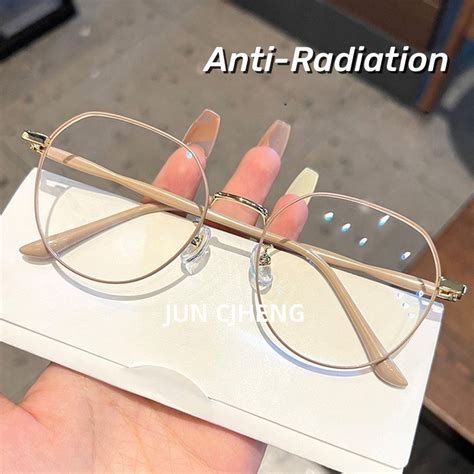 Anti Blue Eyeglasses Korean Retro Round Anti Radiation Glasses Metal