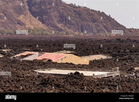 Houses Swept Away And Destroyed By The Lava Of The 2014 Volcanic