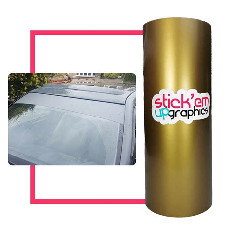 8 Inch Metallic Gold Sun Strip Sun Visor Vinyl 200mm High X 1400mm Long