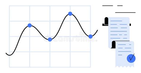 Financial Data Analysis With Line Graph And Invoice Receipt Stock