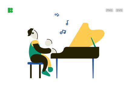 Man Plays The Piano Illustrations Ft Man And Piano Envato