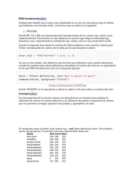 Colores Rgb En Tkinter Pdf Color Modelo De Color Rgb