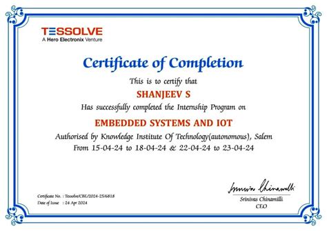 Shanjeev S On Linkedin Embeddedsystems Iot Internship Learningjourney Techinnovation…