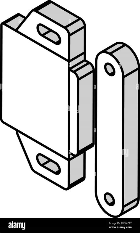 Magnetic Catch Hardware Furniture Fitting Isometric Icon Vector Illustration Stock Vector Image