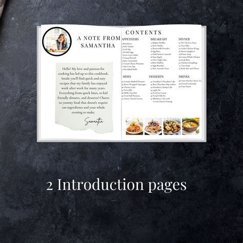 editable cookbook template create your own cookbook canva etsy