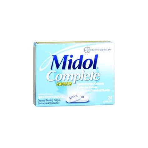 Cramp Relief Midol® Complete 500 Mg 60 Mg 15 Mg Strength Acetaminophen Caffeine