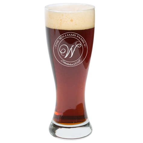 Personalized Pilsner Glass 16 Oz Will Round Design Sofias T Shop And Apparel