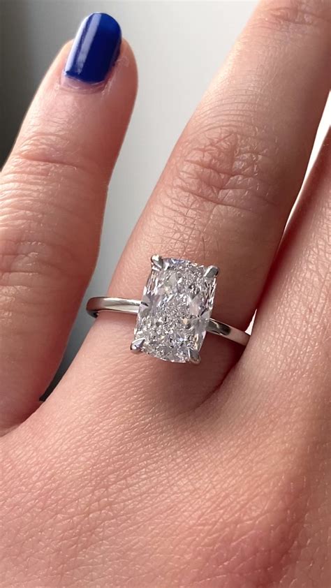 Cushion Cut Solitaire Diamond Engagement Rings